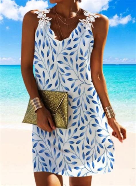 Ljetna Haljina Talinne Bijelo Plava