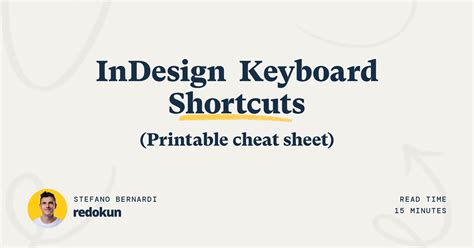 InDesign Keyboard Shortcuts Printable Cheat Sheet Redokun Blog