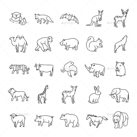 Simple Animal Outline Tattoos