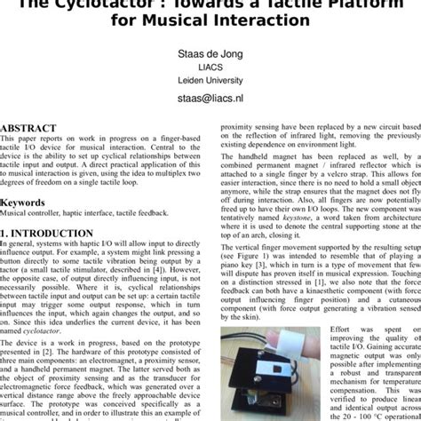 The Tactile Interface Download Scientific Diagram