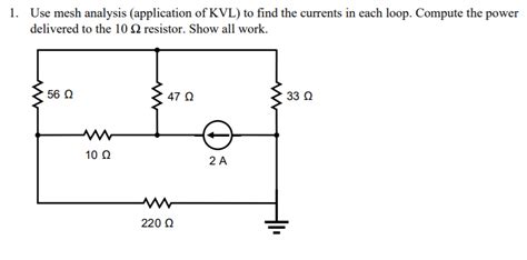 Solved Use Mesh Analysis Application Of KVL To Find The Chegg Com