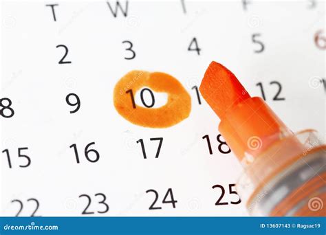 Calendar With Date Highlight Stock Image Image Of Checklist Plan