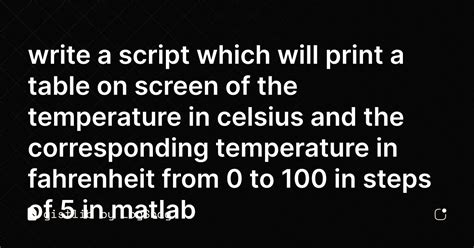 Gistlib Write A Script Which Will Print A Table On Screen Of The