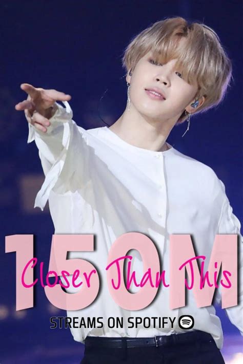 방탄소년단 지민 클로저 댄 디스 스포티파이 1억 5000만 스트리밍 돌파
