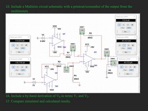 Solved Include A Multisim Circuit Schematic With A Chegg