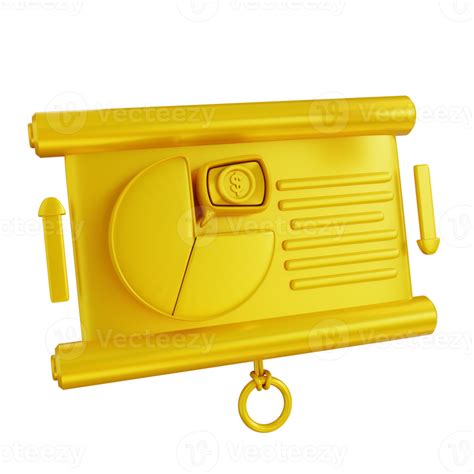 3d Illustration Golden Data Analysis Presentation 18244614 Png