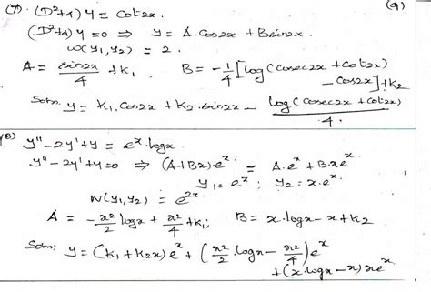 Tpgit Mathematics Method Of Variation Of Parameters