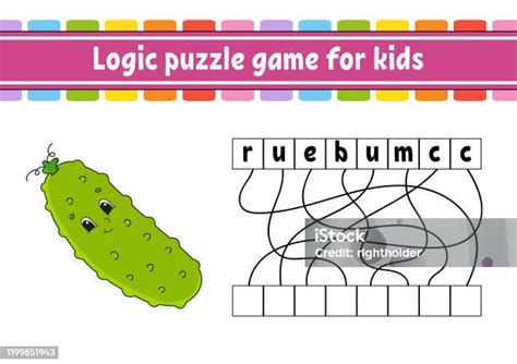 논리 퍼즐 게임 아이들을위한 단어를 학습 야채 오이 숨겨진 이름을 찾습니다 워크 시트 활동 페이지 영어 게임 격리된 벡터