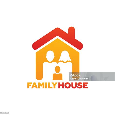 패밀리 하우스 로고 템플릿 디자인 벡터 엠블럼 디자인 개념 크리에이티브 심볼 아이콘 가족에 대한 스톡 벡터 아트 및 기타 이미지