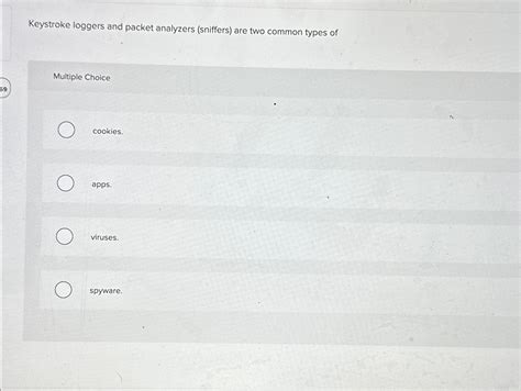Solved Keystroke Loggers And Packet Analyzers Sniffers