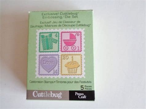 Cuttlebug Embossing Die Set Celebration Stamps Set Of 5