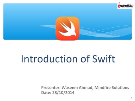 Swift Programming Part 1 Ppt