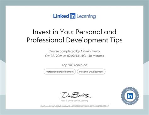 Ashwin Tauro On Linkedin Certificate Of Completion