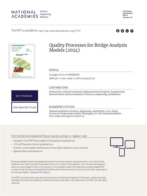 Quality Processes For Bridge Analysis Models 2024 This Pdf Is