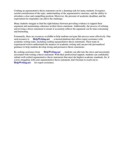Example Of A Argumentative Thesis Statement Pdf Essays Thesis