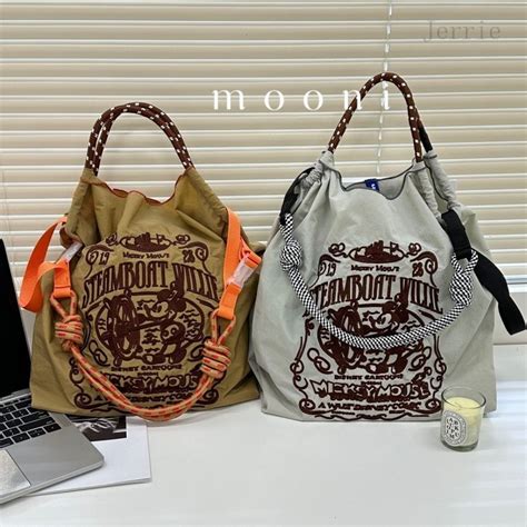 Mooni日本米老鼠刺繡ball Chain 刺繡購物袋 環保購物袋 折疊購物袋 環保袋 尼龍包 刺繡包 內膽 大容量手 蝦皮購物
