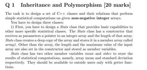 Solved Q 1 Inheritance And Polymorphism 20 Marks The Task