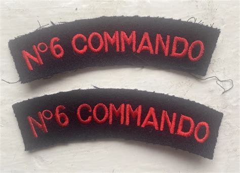 Ww2 British Army No6 Army Commando Shoulder Titles Patches