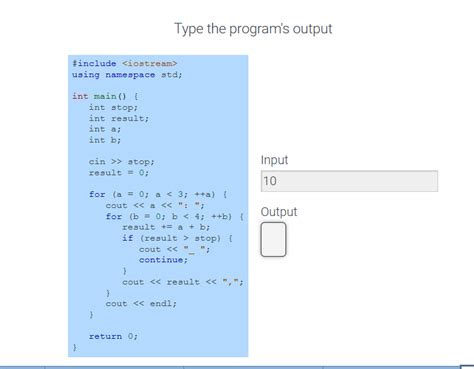 Solved Type The Programs Output Include Using Namespace