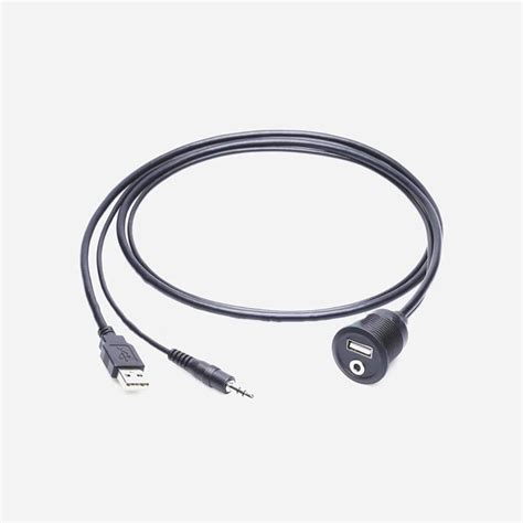 Usb Aux 35 Mm Audio Jack Usb 20 Type A Dual Port Panel Mounting Flush Mount Cable 1m