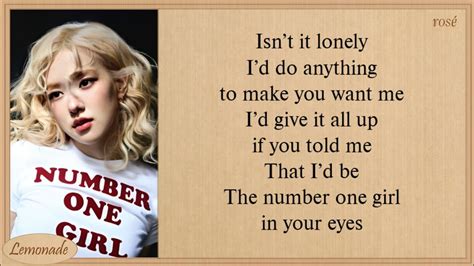 RosÉ Number One Girl Lyrics Youtube