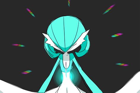 Rve Gardevoir Nintendo Pokemon 1girl Alternate Color Blue Skin Bob Cut Closed Eyes