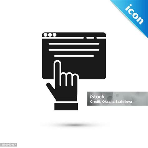 흰색 배경에 격리 된 화면 아이콘에 검은 온라인 쇼핑 개념 전자 상거래 전자 비즈니스 온라인 비즈니스 마케팅 벡터 일러스트레이션