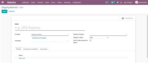 Shipping Methods Odoo Enterprise Edition Book ECommerce