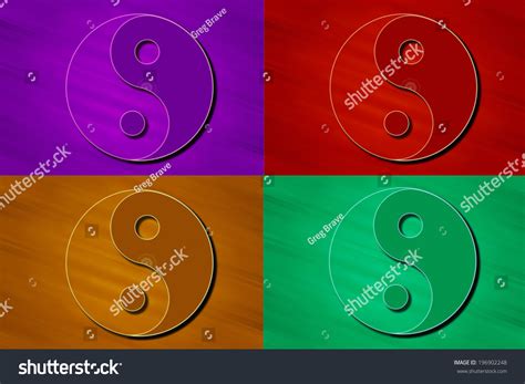 Stylized Yin Yang Symbols Color Stock Illustration 196902248 Shutterstock