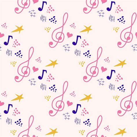 Premium Vector Abstract Music Notes Seamless Pattern Background Musical Melody Decoration