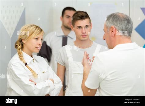 Interior Decorators Learning From Teacher Stock Photo Alamy