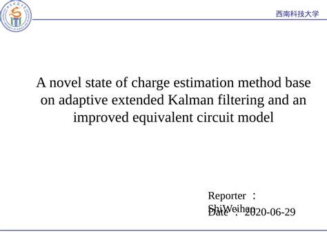 Pdf A Novel State Of Charge Estimation Method Base On Adaptive Extended Kalman Filtering And