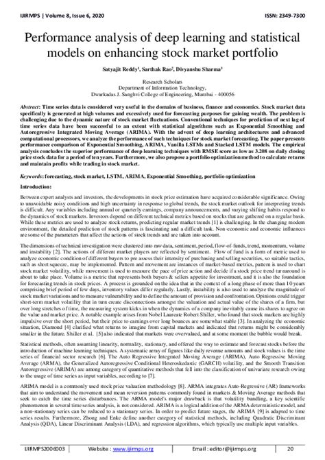 pdf performance analysis of deep learning and statistical models on