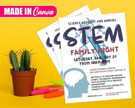 Stem Event Flyer Diy Canva Stem Event Flyer Editable Canva Us Letter