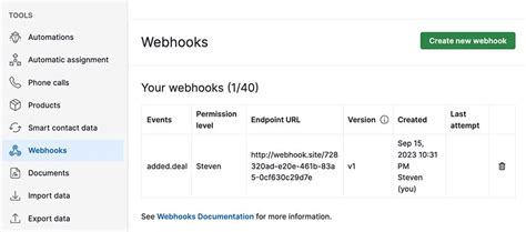 how to set up webhooks in pipedrive stract