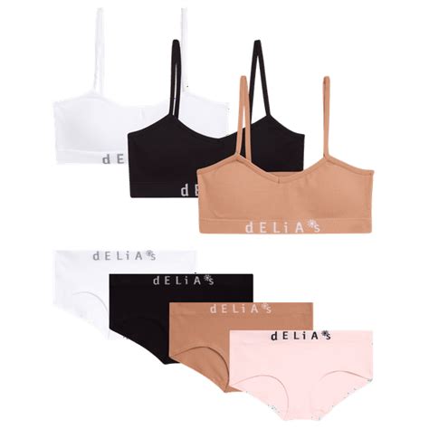 Delias Girls Training Bra Underwear Set 7 Piece Seamless Training