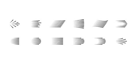 Conjunto De Iconos De Línea De Velocidad Rápida Símbolo De Viento De