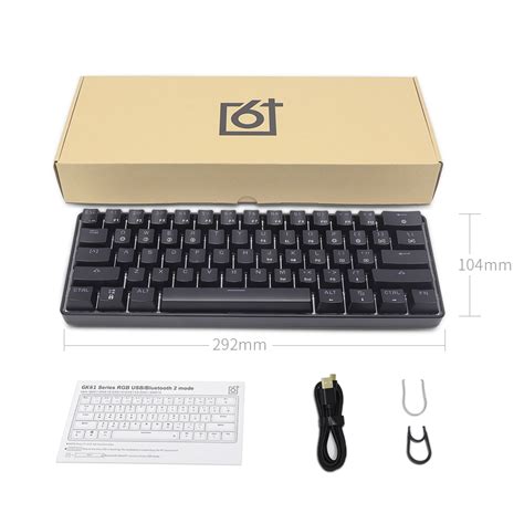 Geek gk61 61 keys mechanical gaming keyboard hot swappable gateron ...