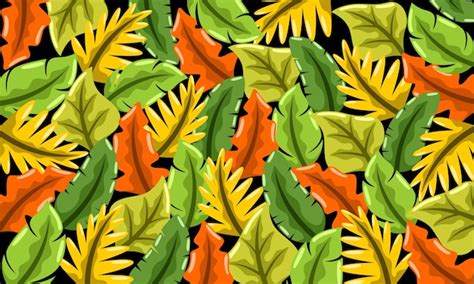 Premium Vector Flat Abstract Colorful Leaves Pattern Background
