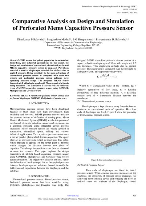 Pdf Comparative Analysis On Design And Simulation Of Perforated Mems