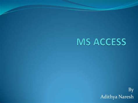 Ms Access Ppt