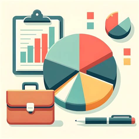 Premium Vector Simple Vector Pie Chart With Business Tools In Flat Design