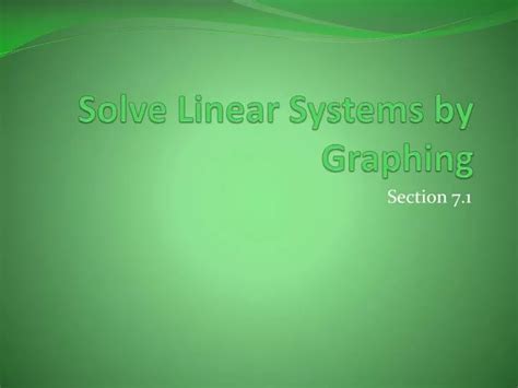 PPT Solve Linear Systems By Graphing PowerPoint Presentation Free Download ID 2724974