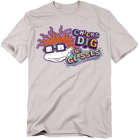 Rugrats T Shirt Chicks Dig The Glasses Badge Unisex Graphic Tee For Men