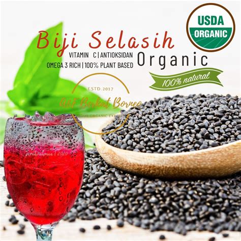 Organic Biji Selasih Basil Seed Sirap Selasih MUSLIM SELLER Shopee Malaysia