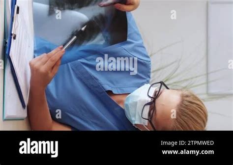 Vertical Video Chest Radiology X Ray Diagnostic Woman Doctor