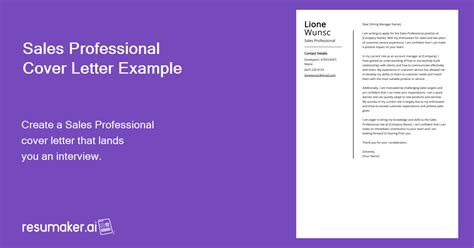 Sales Professional Cover Letter Examples Template And 20 Tips