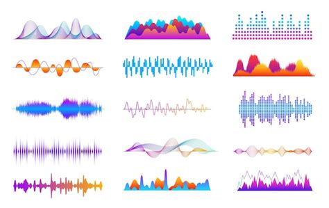 Premium Vector Sound Waves Set Voice Wave Sounds Musical Impulse Graph Vibrant Music Player