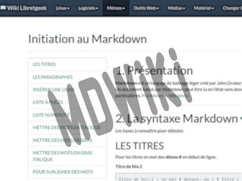 un wiki en markdown simple à mettre en place libretgeek