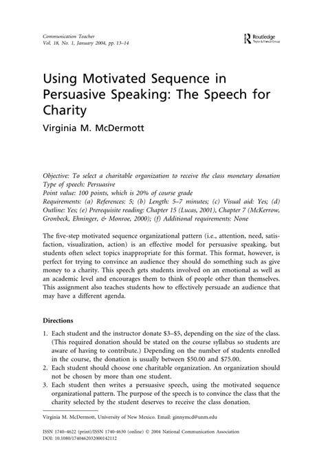 Persuasive Speech Outline Sample Monroes Motivated Sequence Classles
